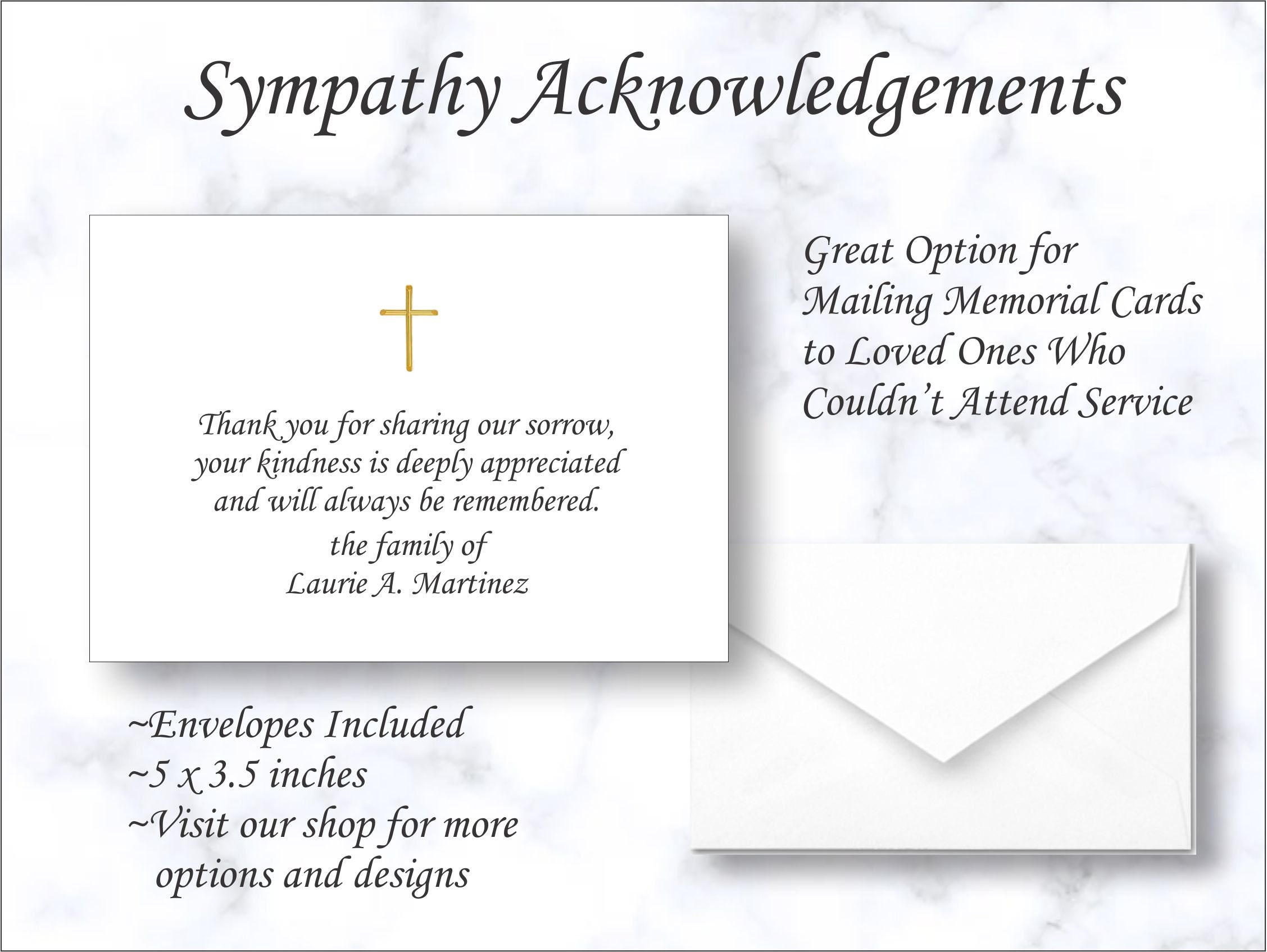 Printed Sympathy Acknowledgment Cards - Etsy