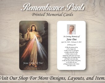 Divine Mercy Memorial Card - Etsy