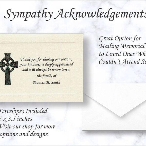 Personalized Celtic Cross Sympathy Cards - Etsy