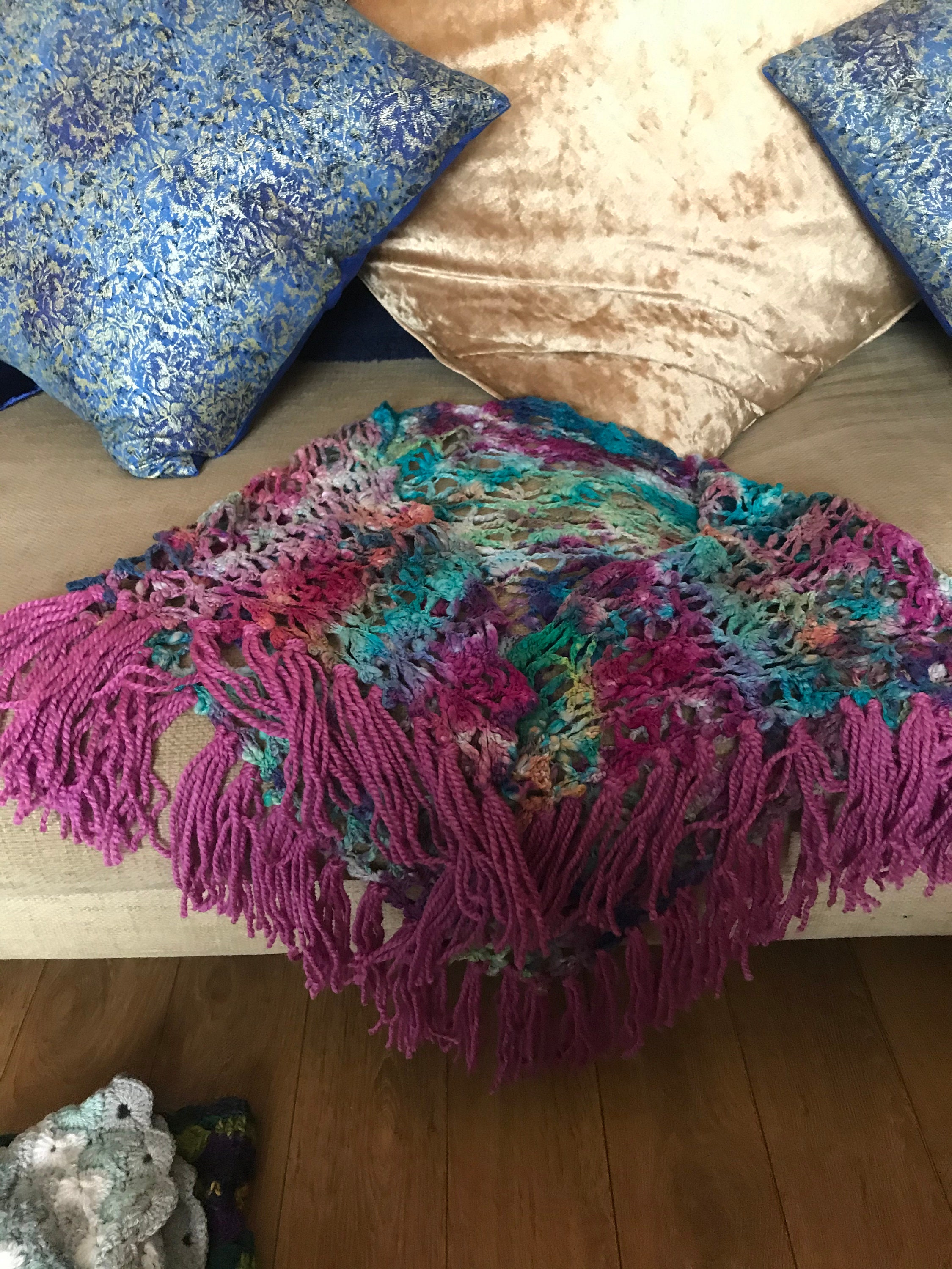 Hand Crocheted and Hand Dyed Shawl - Etsy