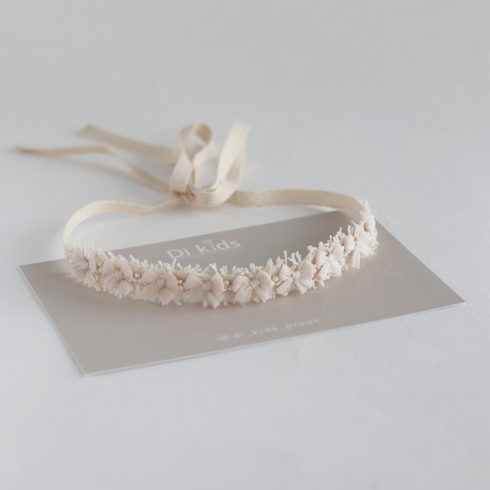 Beige Newborn Tieback Neutral Sitter Headband Boho Newborn Headband ...
