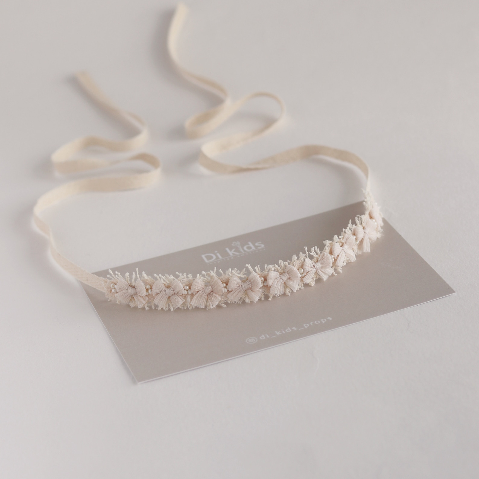 Beige Newborn Tieback Neutral Sitter Headband Boho Newborn Headband ...