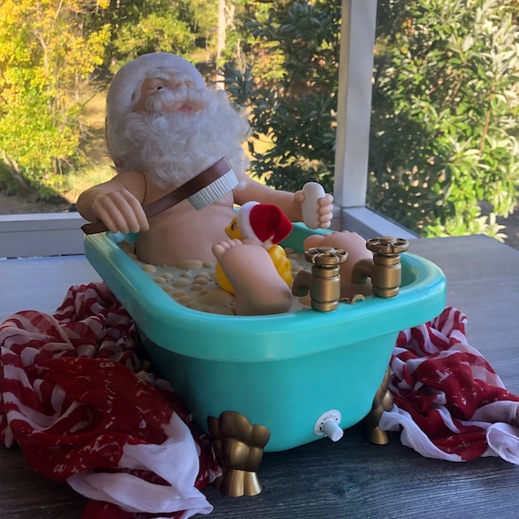 Vintage Telco Animated Santa in the Tub Rub-a-dub Santa - Etsy