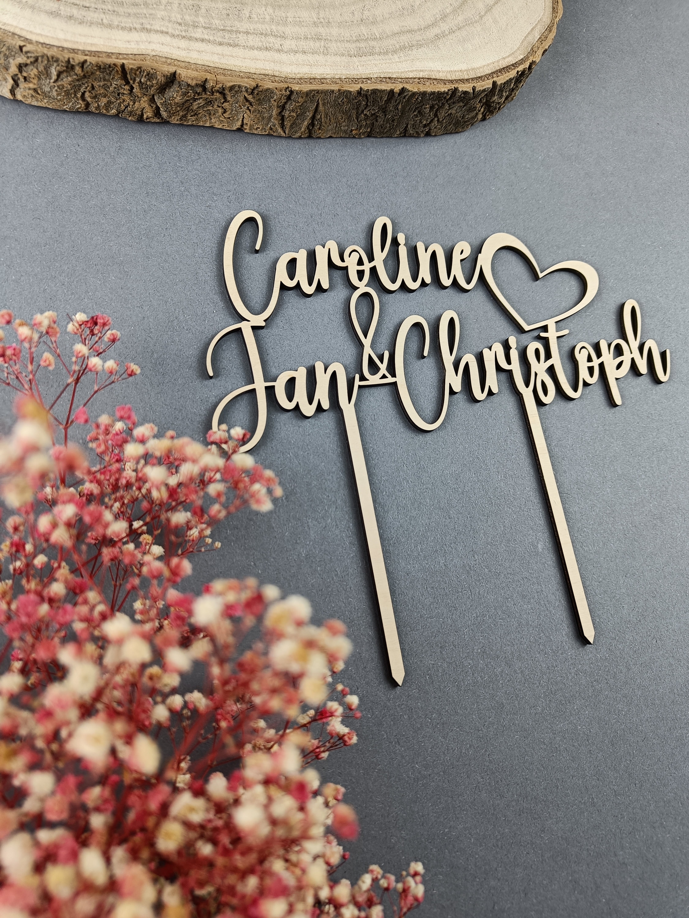 Cake Topper mit Herz / Hochzeit Cake Topper / Wedding / Cake - Etsy.de