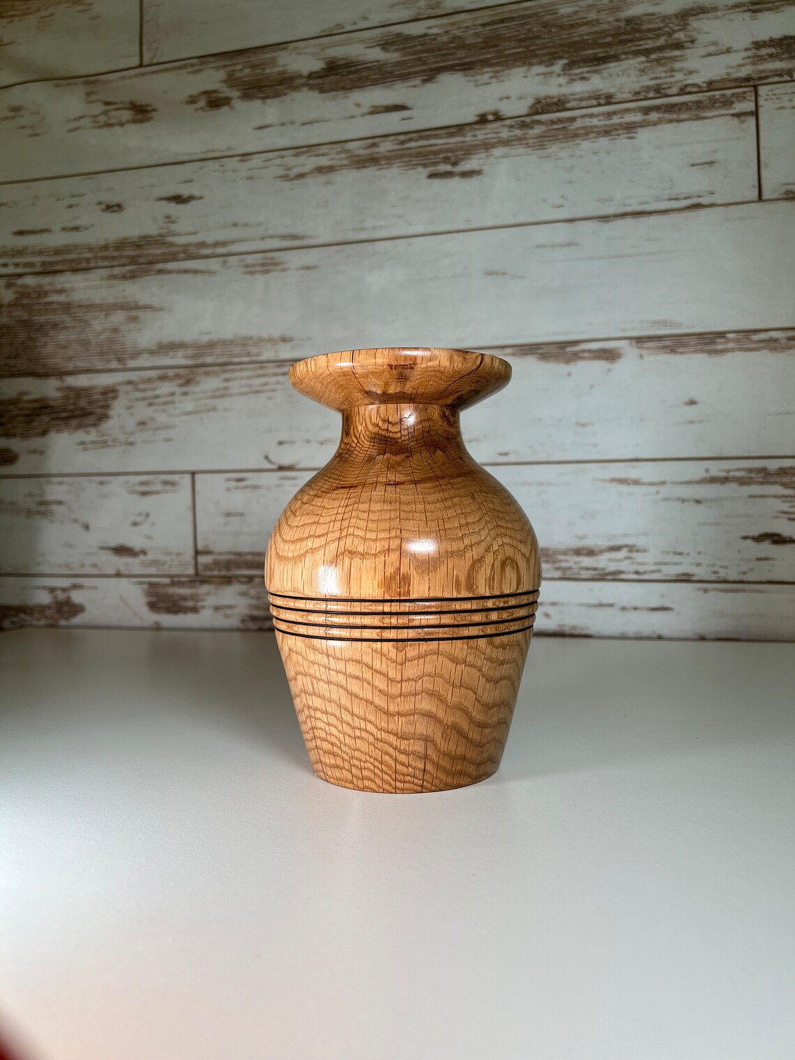 Red Oak Vase With Beading - Etsy
