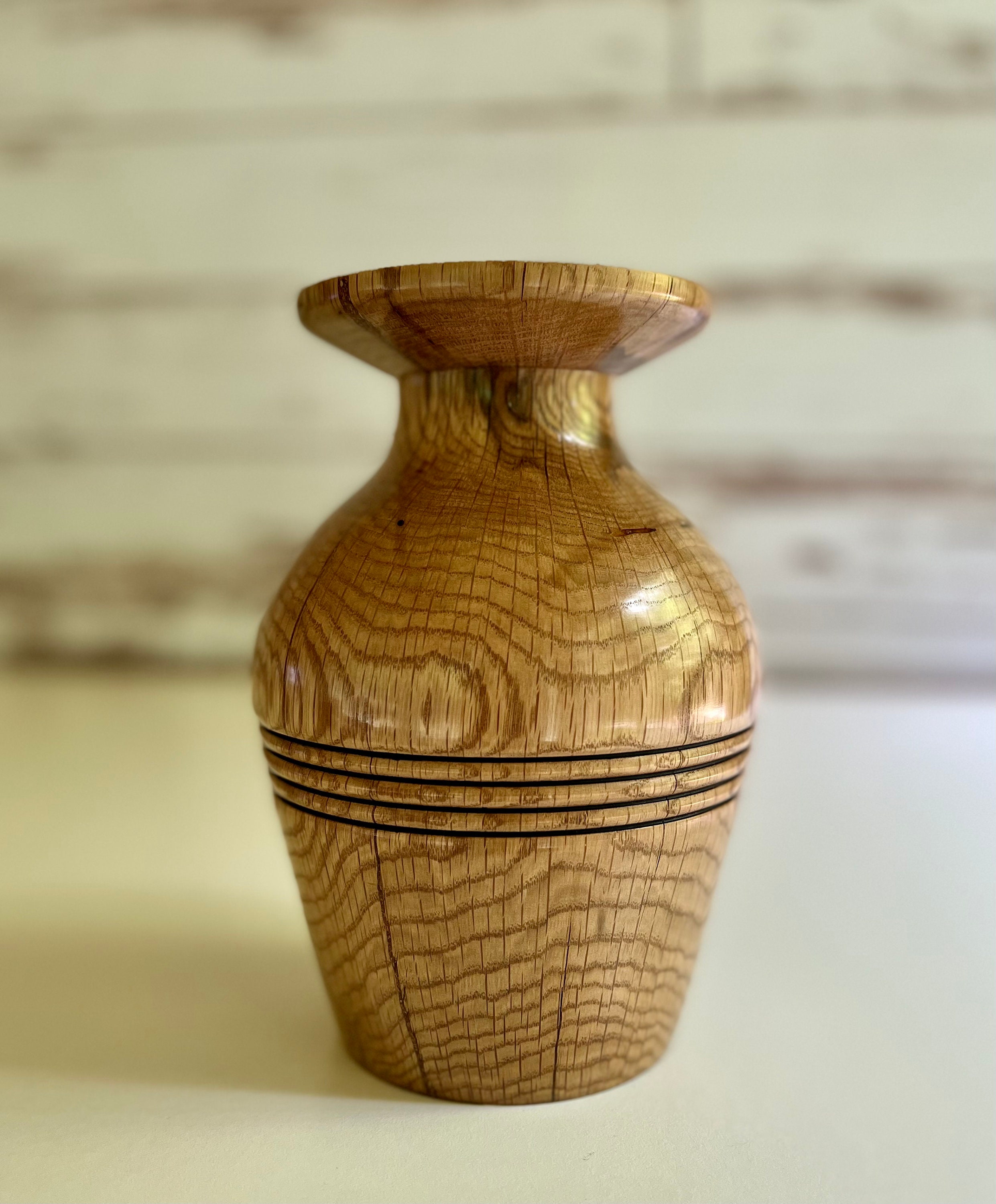 Red Oak Vase With Beading - Etsy