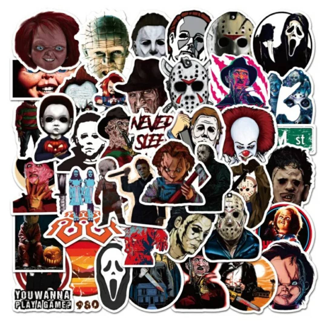 50 Stickers Classic Horror Movie Characters | Etsy