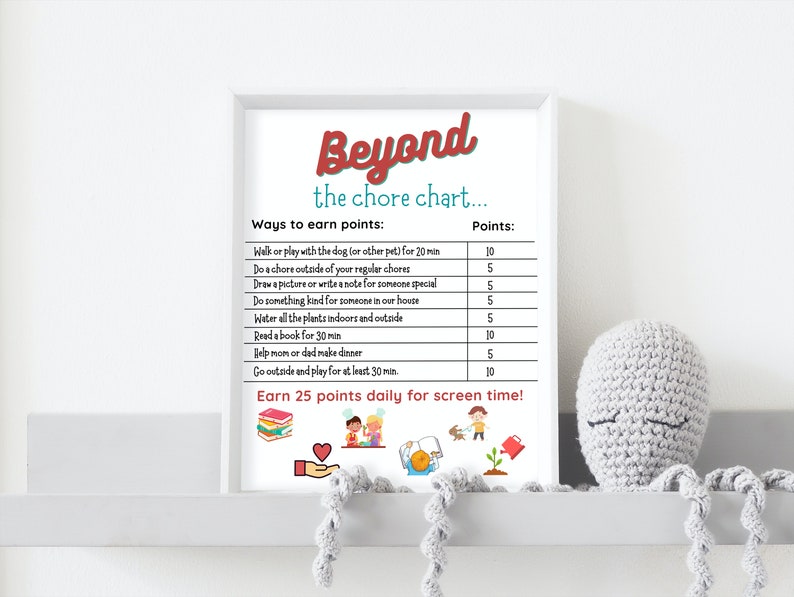 Chore Chart Sign Kids Poster Kindness Reward Chart for - Etsy