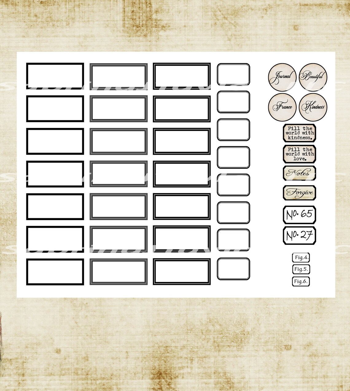 Vintage Snippets and Labels: Digital Download - Etsy