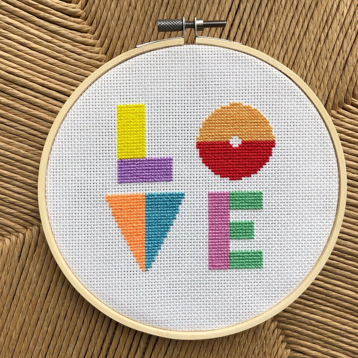 Geometric Love Cross Stitch Pattern - Etsy