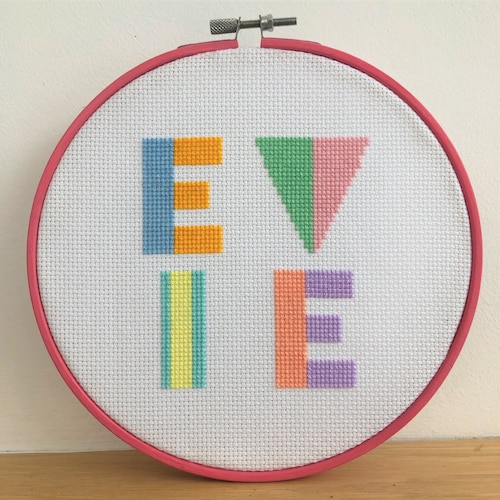 Colorful Name Sign Custom Cross Stitch PDF Pattern Baby - Etsy