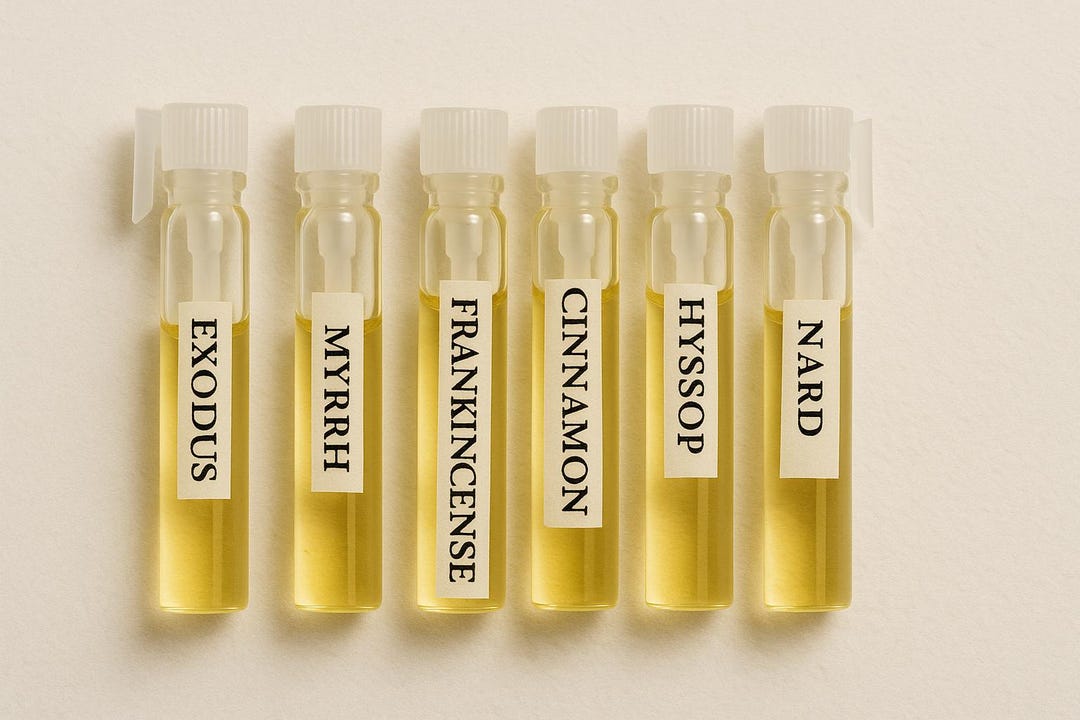 NEW! Biblical Anointing Oil SAMPLES PICK– Exodus, Myrrh, Frankincense ...