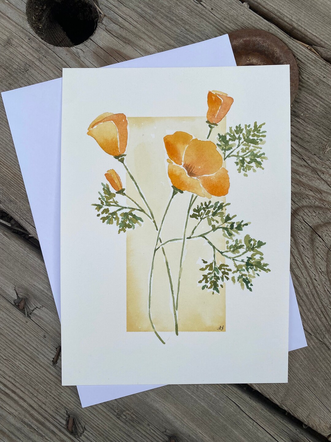 California Poppy Greeting Card Duo (set of 2) - Etsy