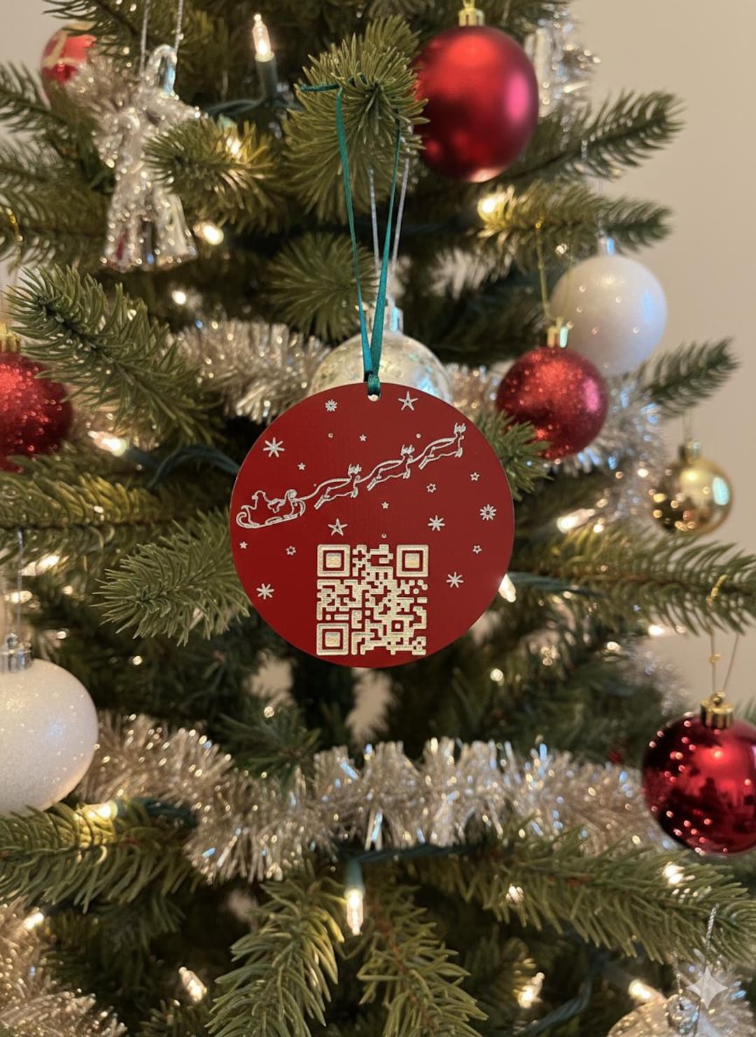 Santa Tracker QR Code Ornament- Norad Santa Tracker-christmas - Etsy
