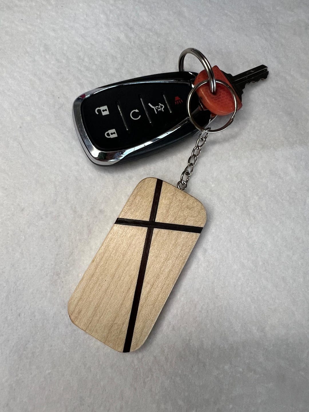 Cross Keychain Made With Maple and Walnut - Etsy
