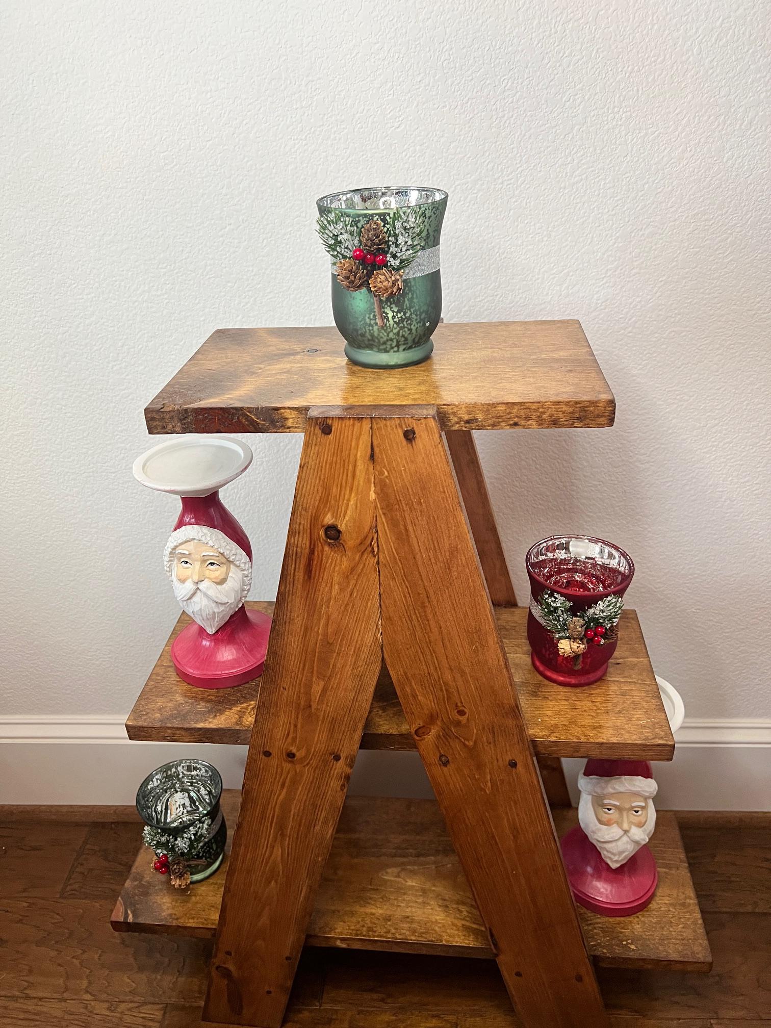 Three Tier Shelf- Farmhouse Tiered Ladder- Display Stand - Etsy