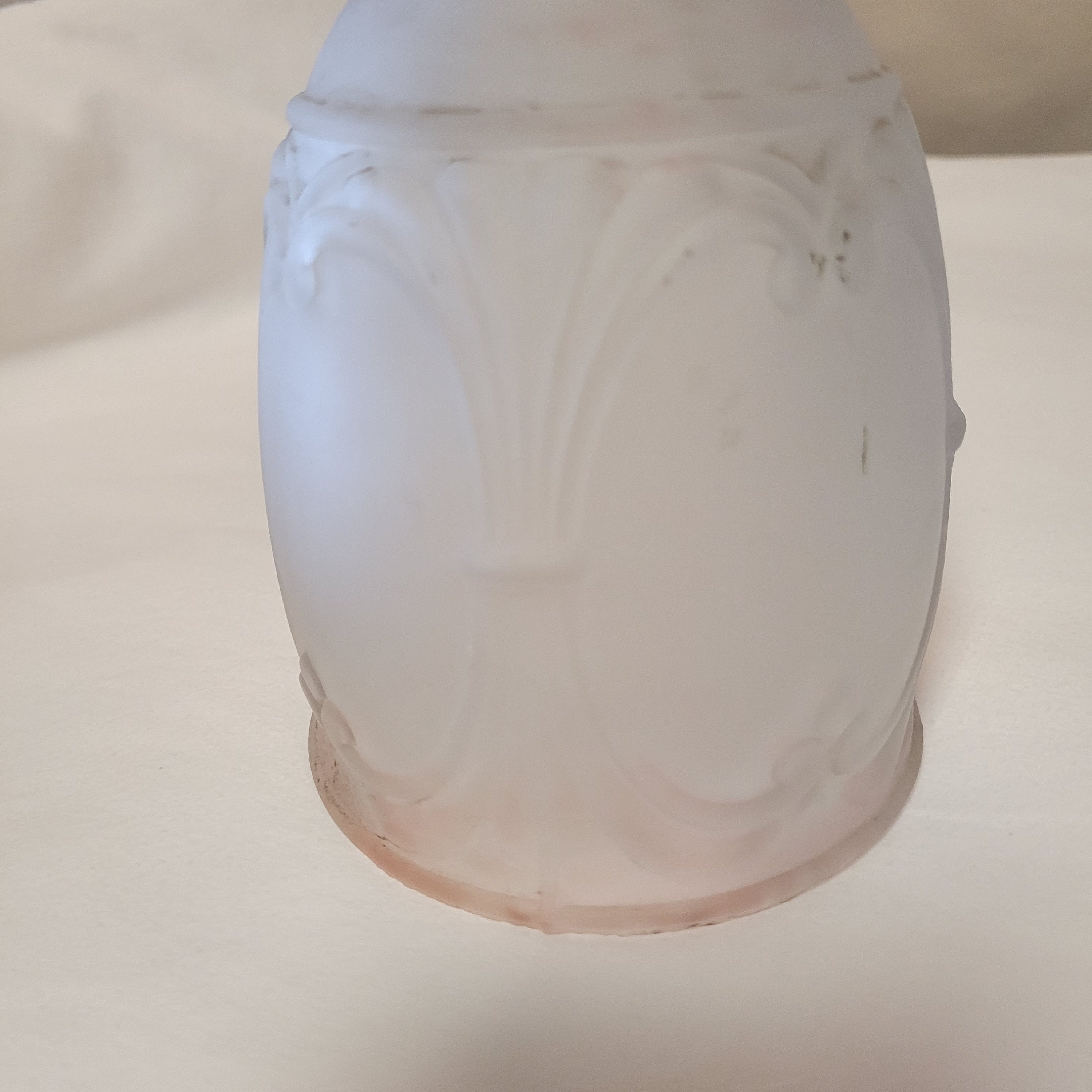 Pink Frosted Glass Lamp Shade Vintage Globe/ Bell - Etsy