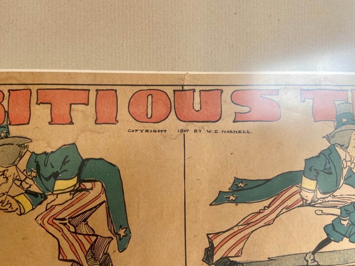 Antique 1907 ambitious Teddy Comic by W.E. Haskell - Etsy