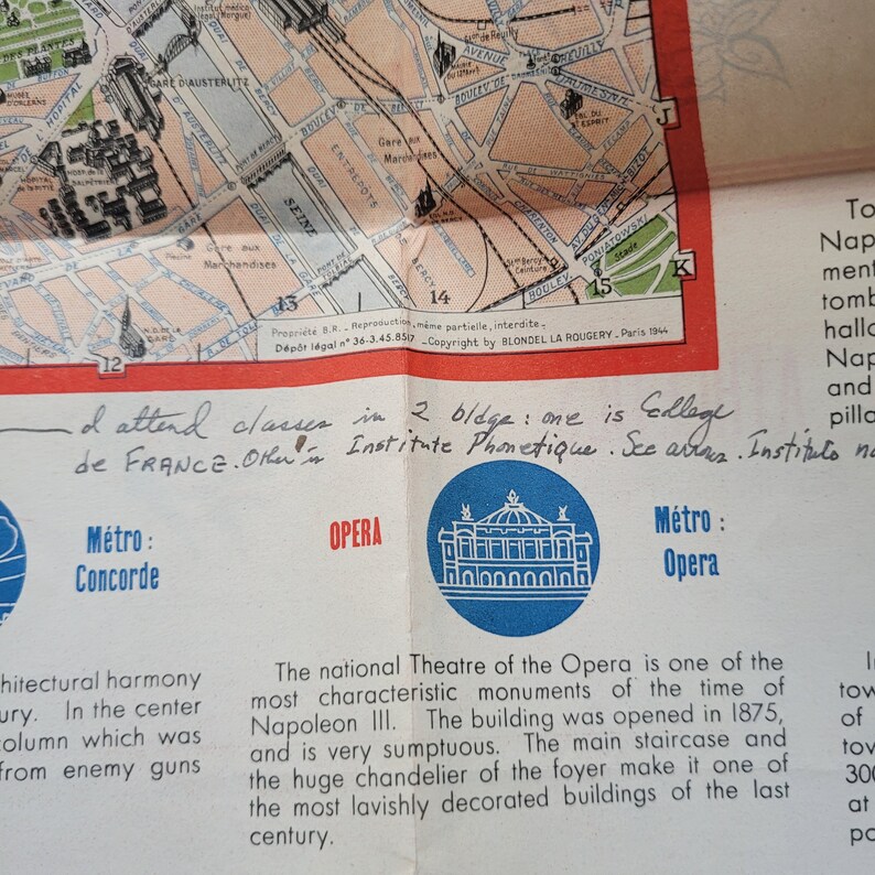 Guide for Leave Troops Folding Map of Paris WW2 - Etsy