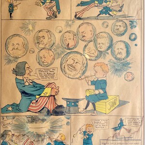 Antique 1907 "ambitious Teddy" Comic by W.E. Haskell -- Oak Framed - Etsy