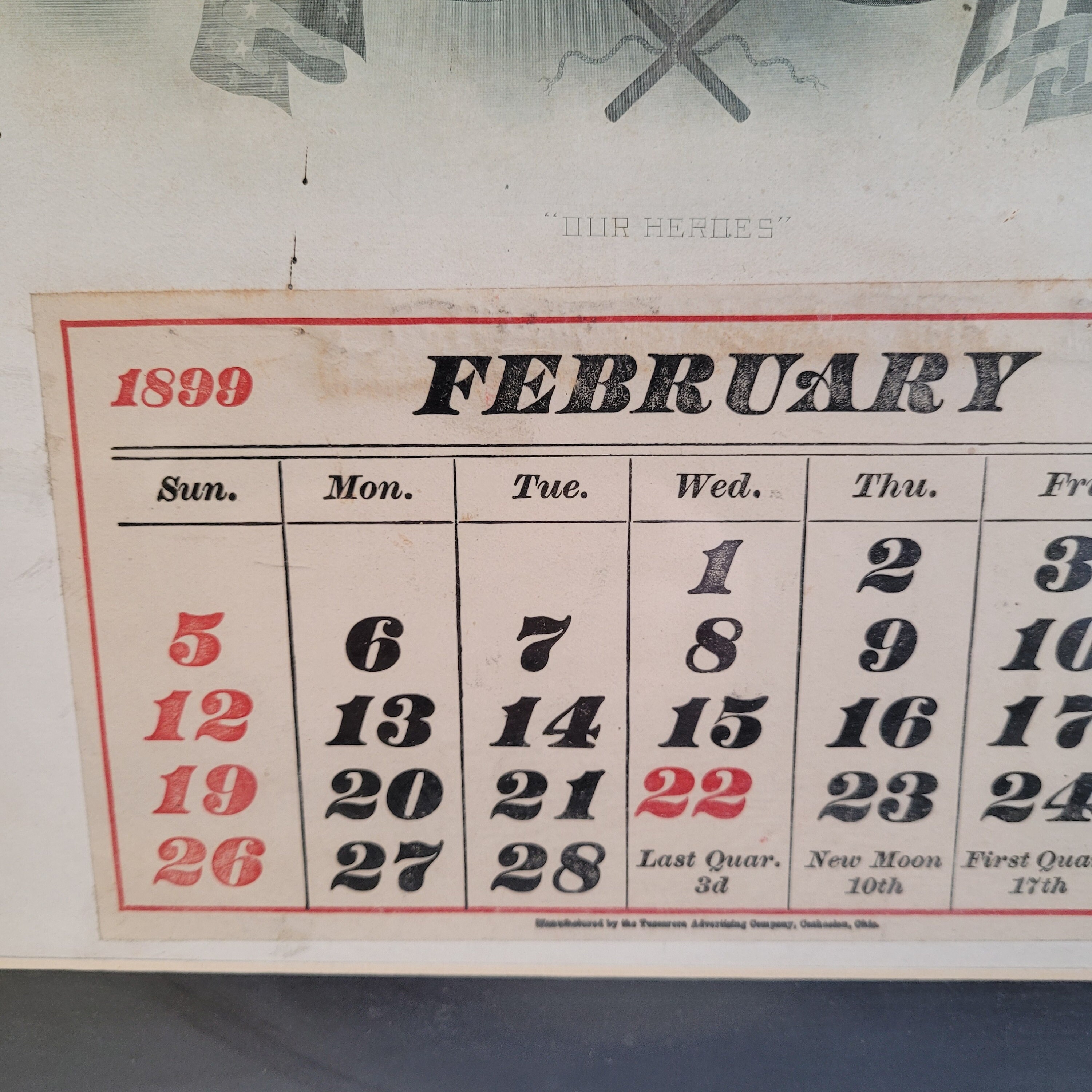 1899 Antique Spanish American War Generals- Advertising Calendar - Etsy