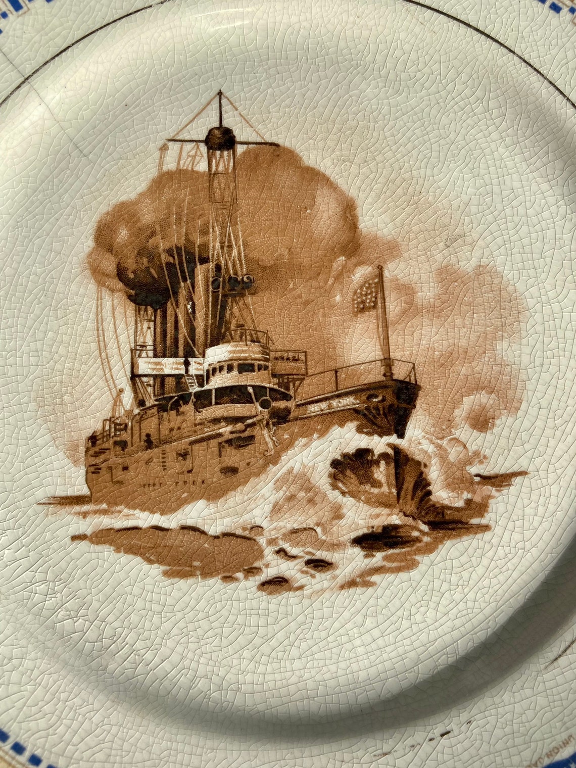 D.F. Martin Commemorative 1917 Porcelain Ship Plate - Etsy