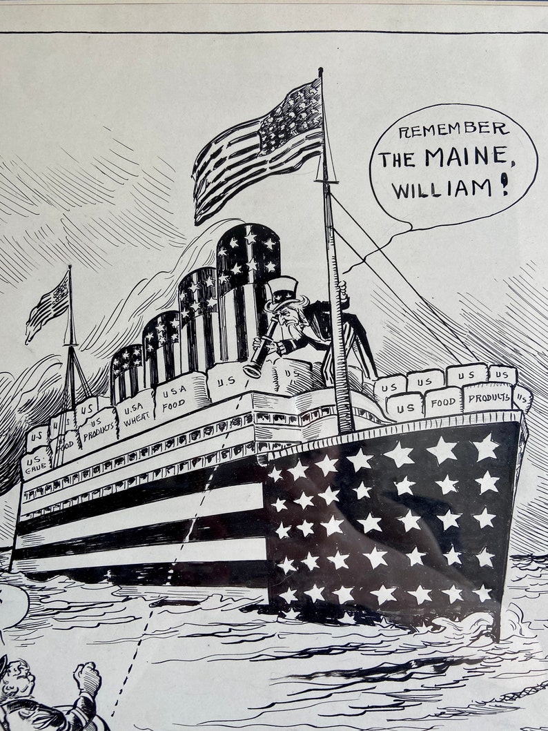 Antique Framed WW1 1900's "remember the Maine" Lithograph by Norman - Etsy