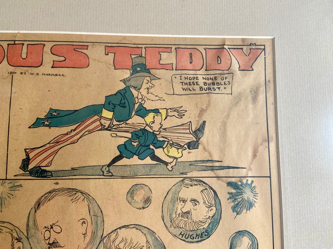 Antique 1907 ambitious Teddy Comic by W.E. Haskell - Etsy