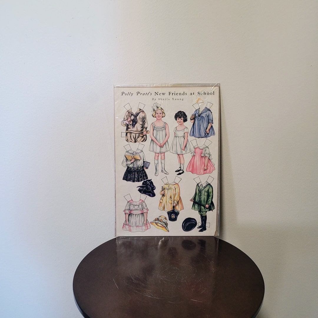 Polly Pratt's New Friend at School- 1920s Vintage Paper Dolls- Sheila ...