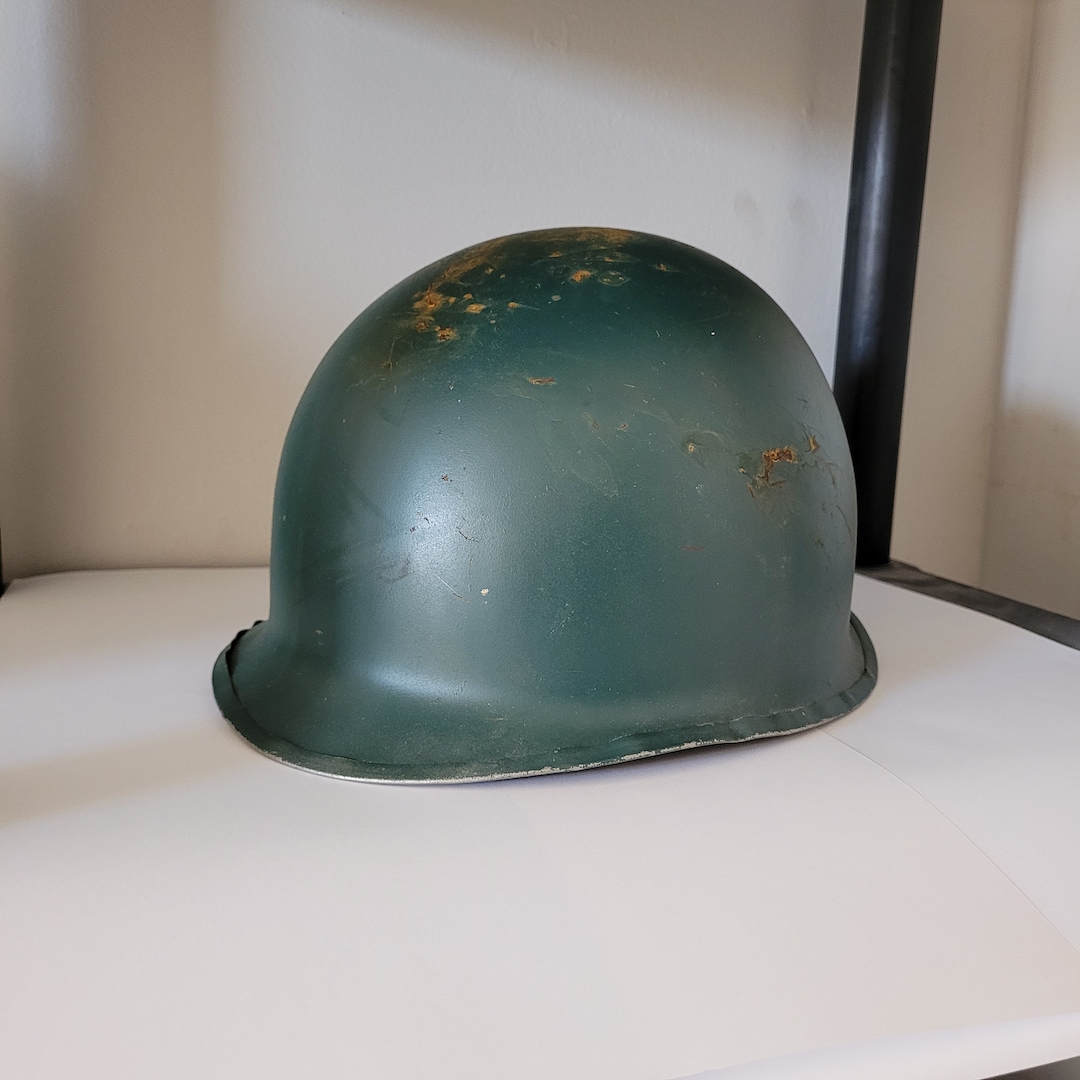 Vintage 1960s Metal Vietnam Era US Army Helmet - No Liner, M1 Steel Pot ...