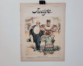 Judge Magazine - the CHAMPION KNOCK-OUT- July 13, 1889 - Etsy