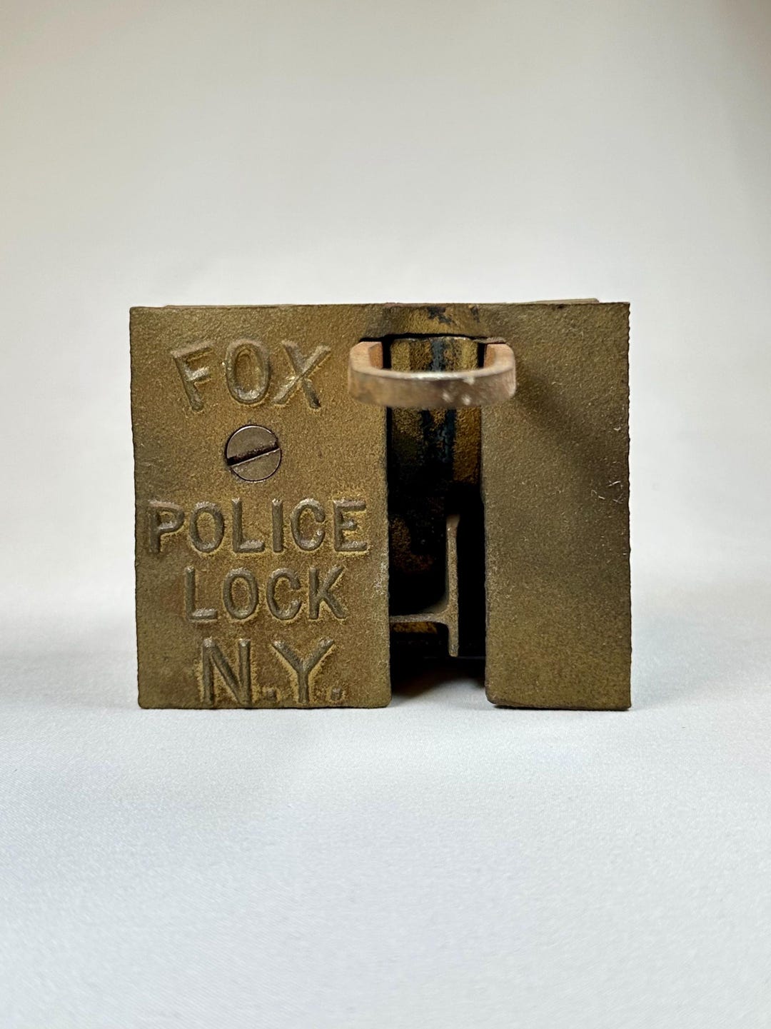 Rare Antique Fox Police Lock NY - Cast Iron Lock - Vintage Hardware ...