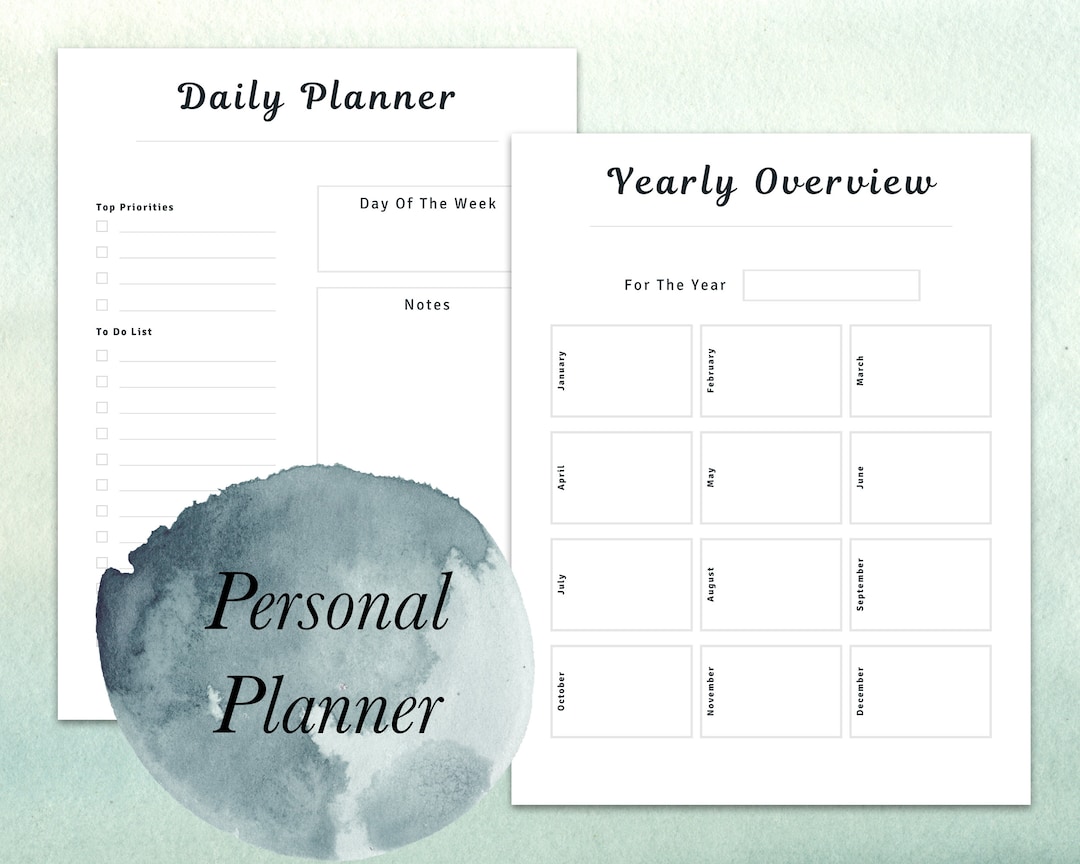 INSTANT DOWNLOAD Minimalist Personal Planner Printable - Etsy