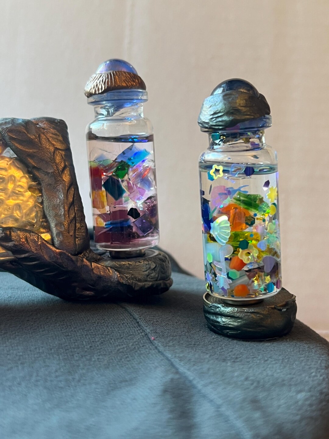 Magnet Jar Kaleidoscope, Two Glass Oil Jars, Jar Stand, Lead-free ...