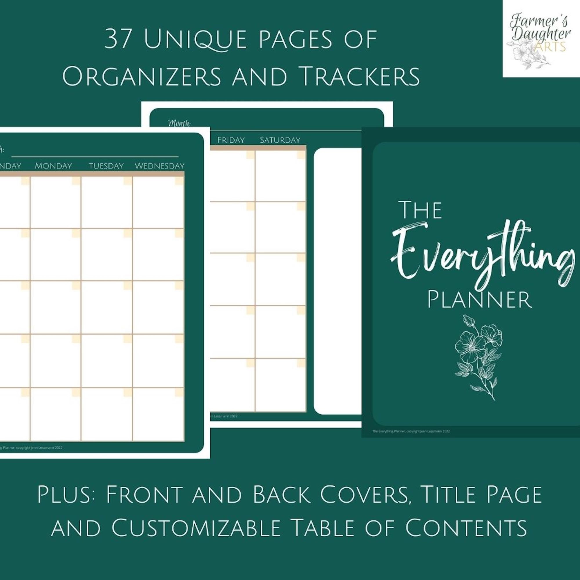 The emerald Everything Planner Printable Planner Organizer - Etsy
