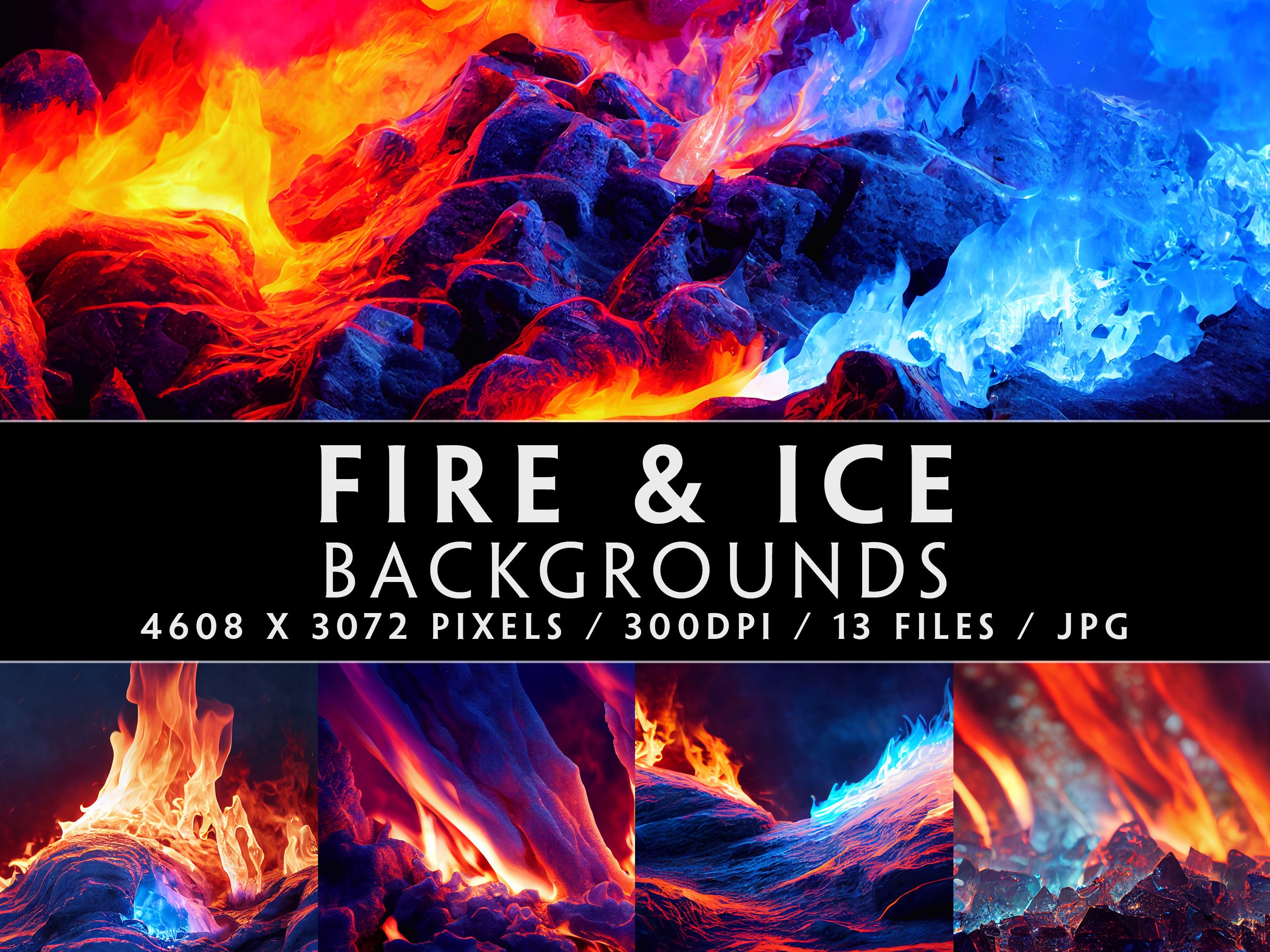 13 Fire & Ice Backgrounds - Digital Download - Etsy