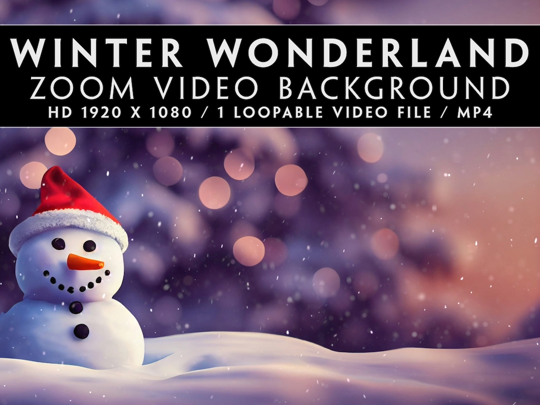 Snowing Winter Wonderland Snowman Zoom Background Digital - Etsy