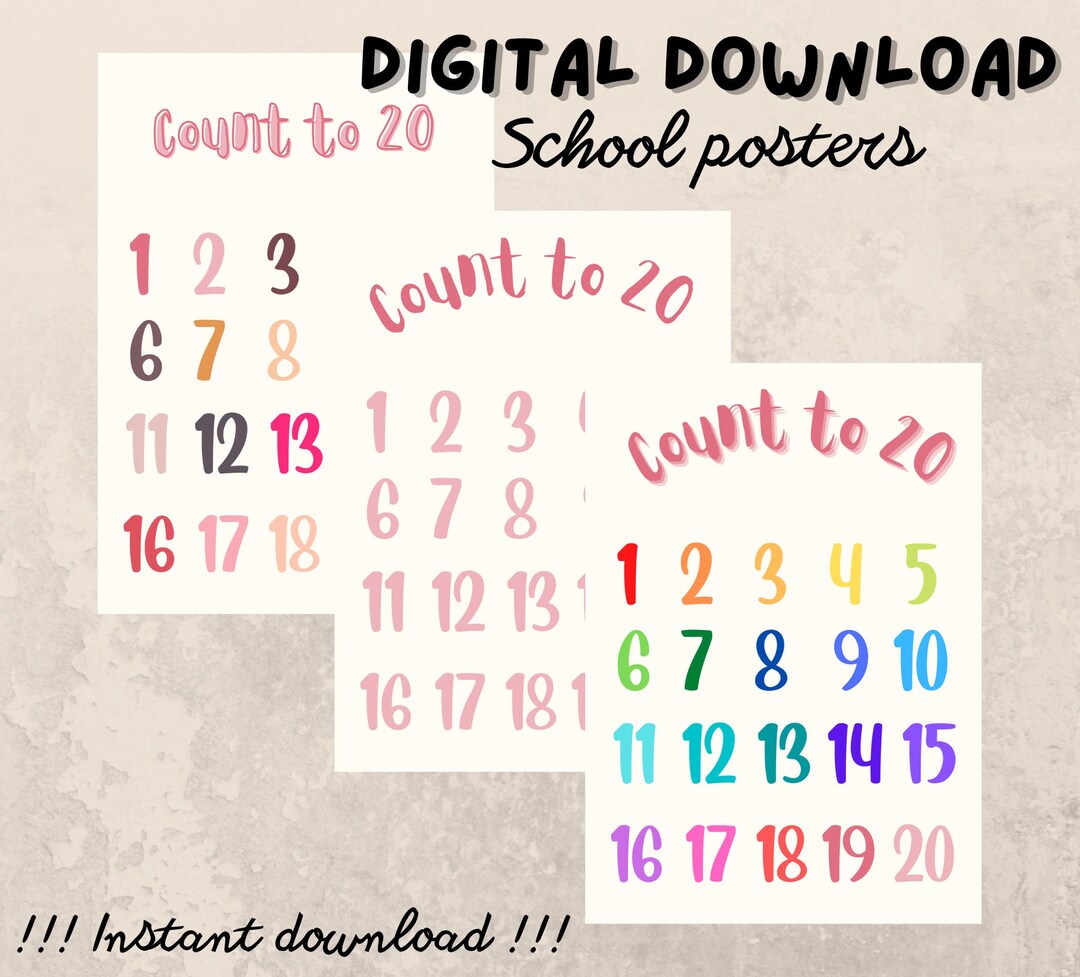 POSTERS COUNT TO 20 // 4 Different Combinations // Educational Children ...