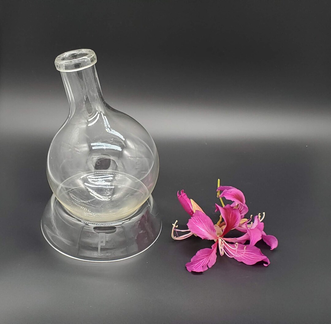 Vintage Tilted Wine Decanter Round Bottom Flask With Glass - Etsy