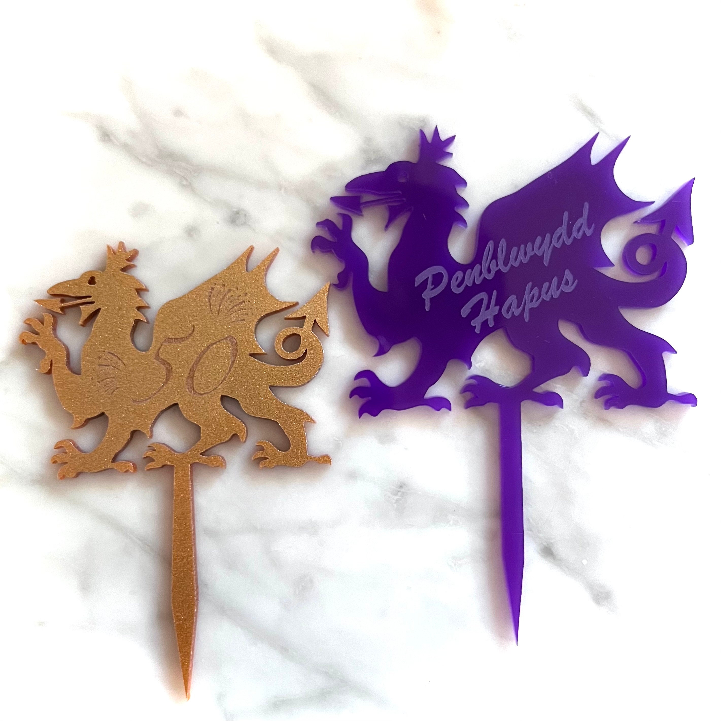 Welsh Dragon Cake Topper/ Flower Arrangement Decoration Draig Addurno ...