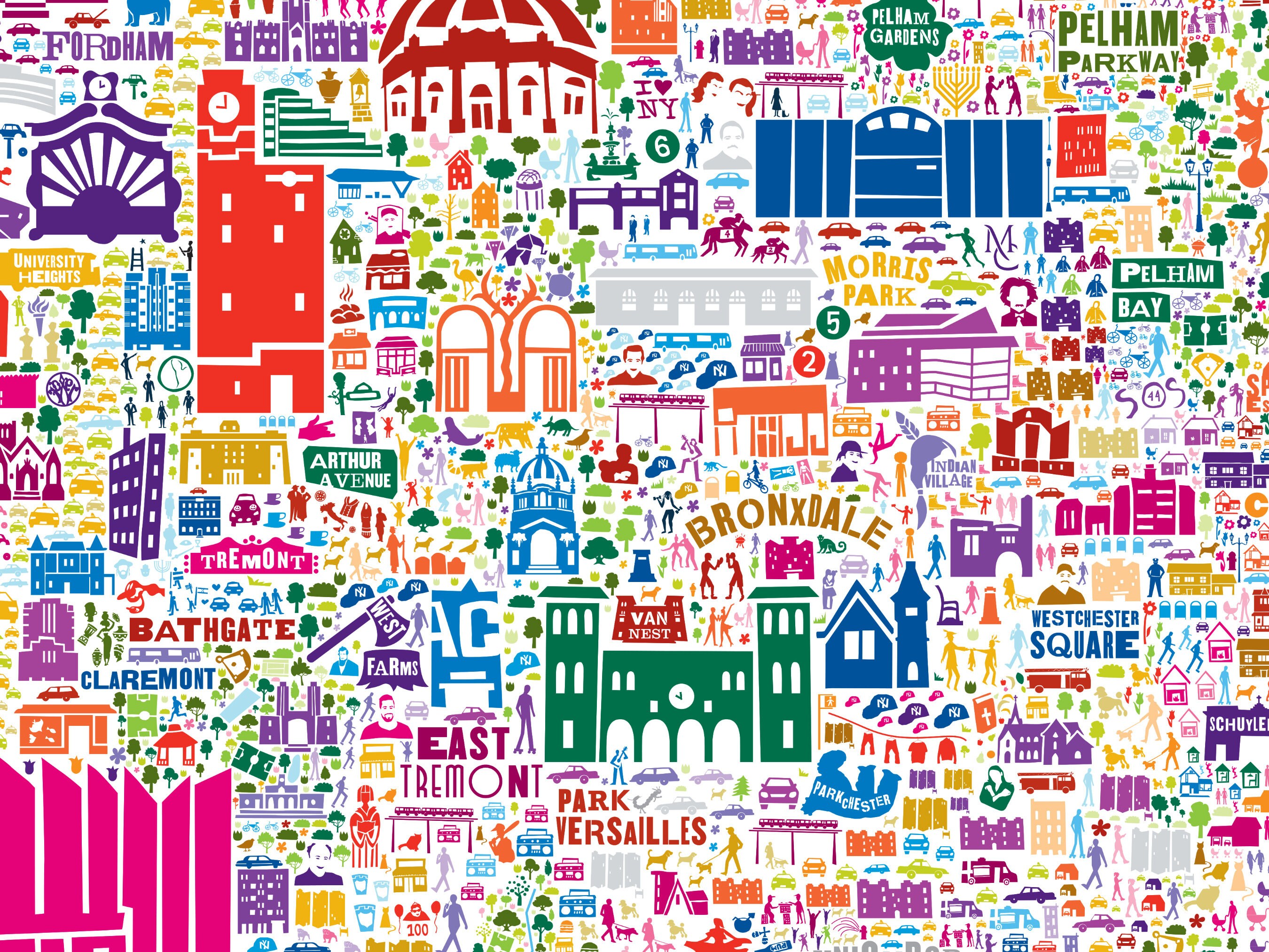 Iconic Bronx Map Poster: Colorful NYC Borough Wall Art Print - Etsy