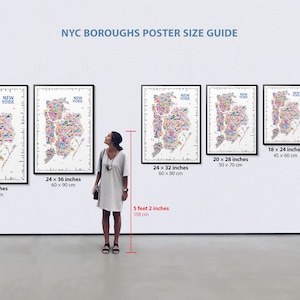 Iconic NYC 5 Boroughs Map Poster: Colorful New York City Wall Art Print ...