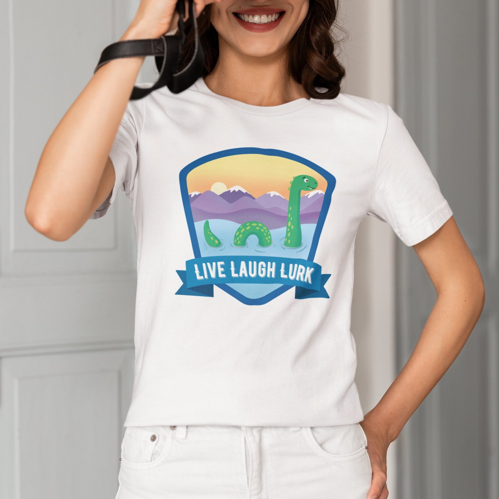 Loch Ness Monster Live Laugh Lurk Tee Unique Cryptid Design Funny T ...