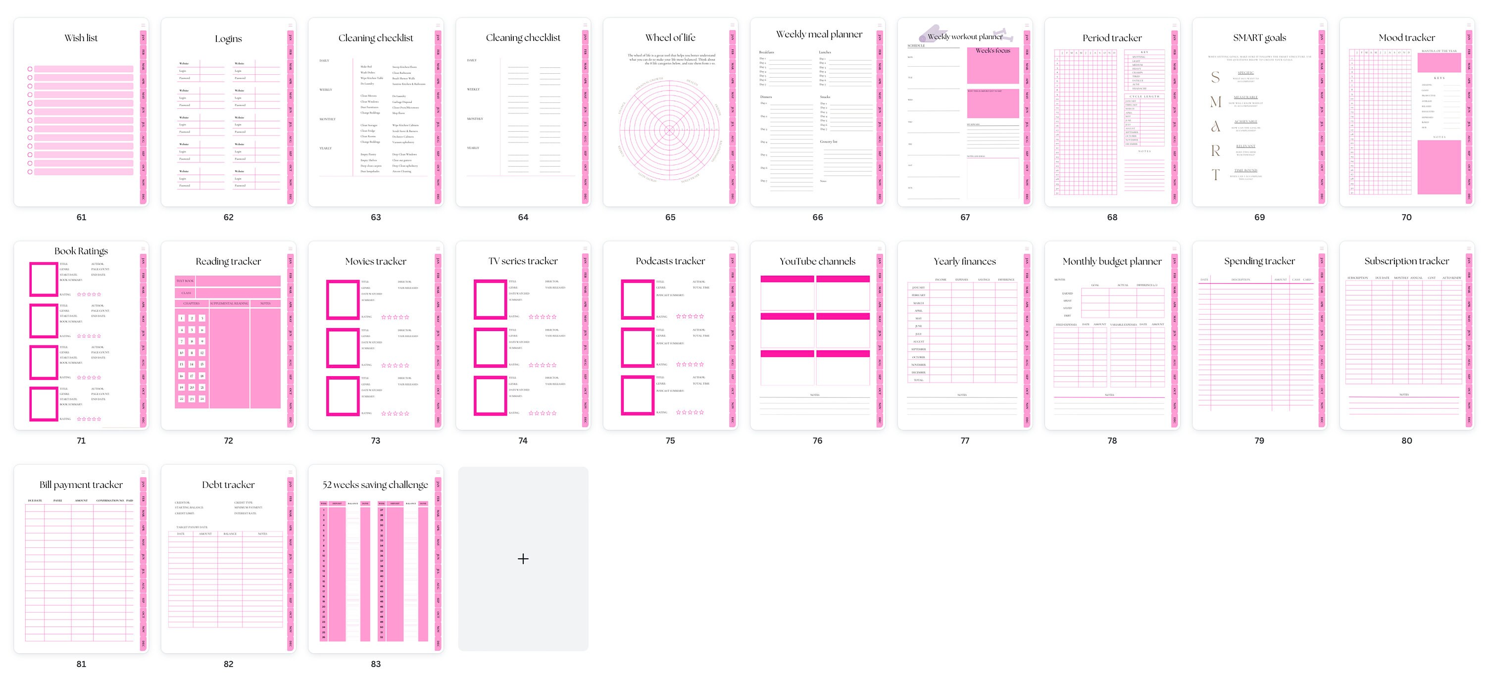 2024 Pink Digital Planner | Aesthetic, Preppy, Trendy, That Girl ...