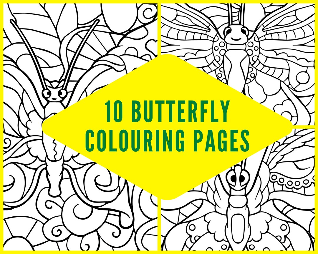 Flutter Into Creativity: 10 Printable Butterfly Colouring Pages for ...