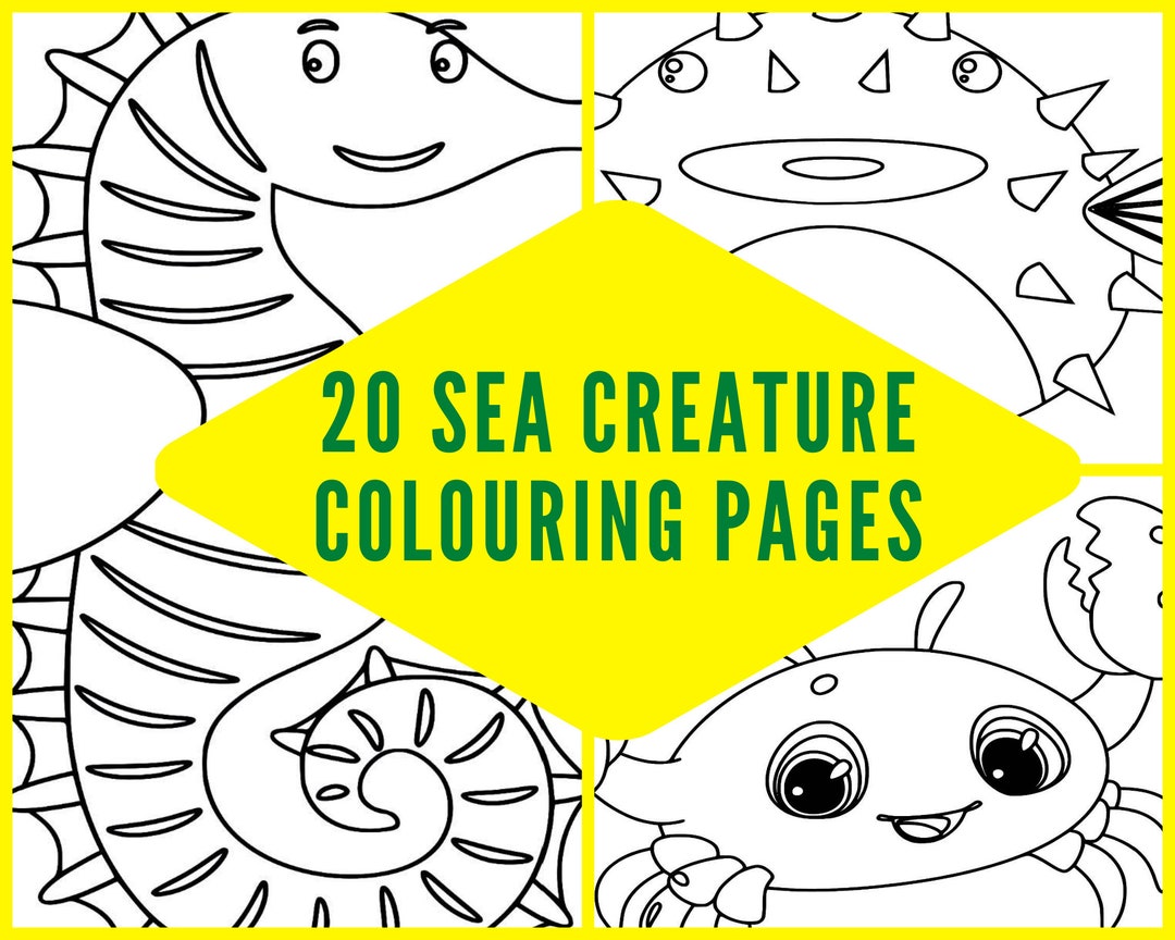 Underwater Adventures: 20 Printable Sea Creature Colouring Pages for ...