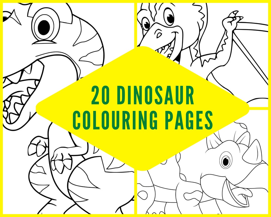 Jurassic Joy: 20 Printable Dinosaur Colouring Pages - Etsy