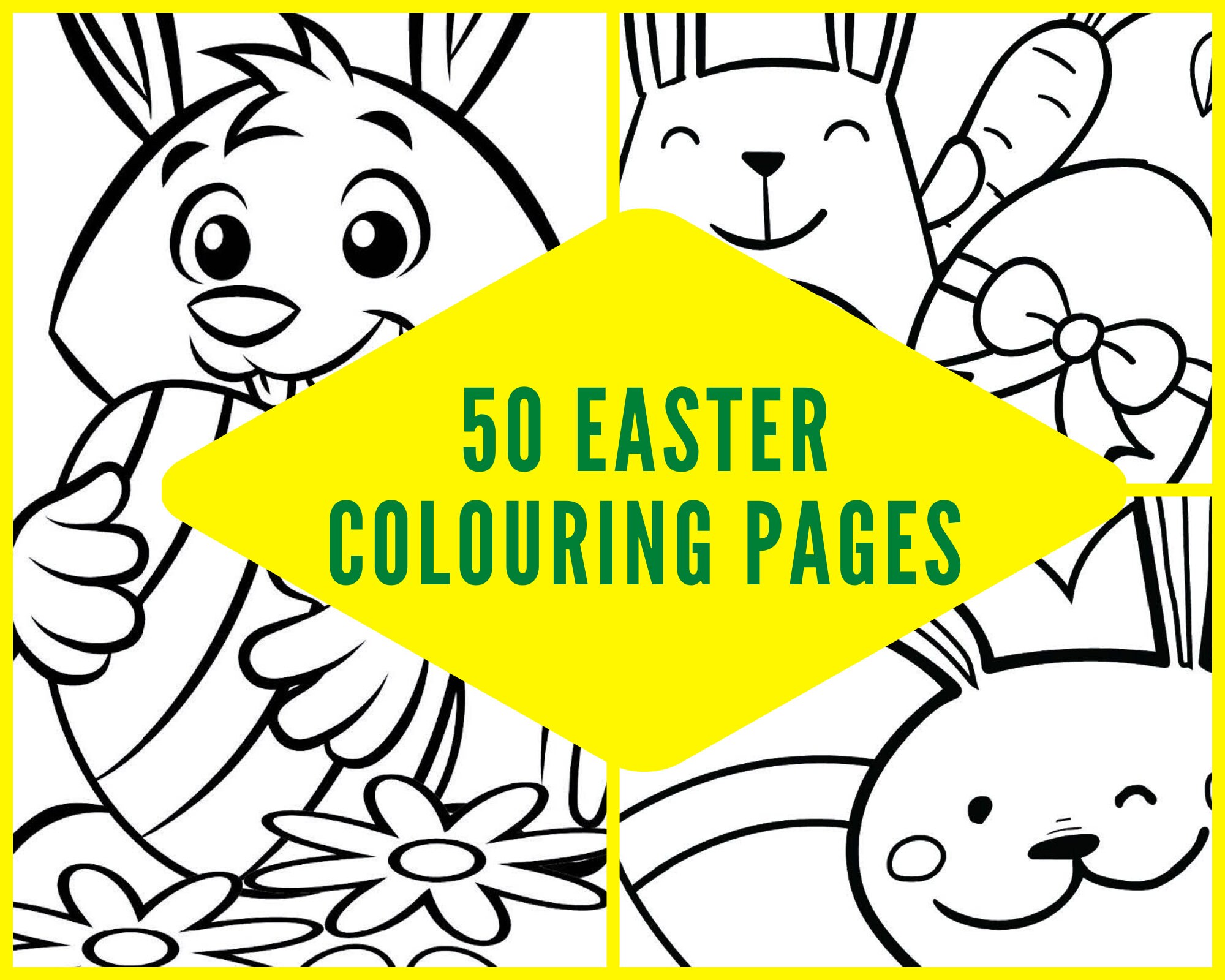 Cute and Coloruful Easter: 50 Printable Colouring Pages for Kids. - Etsy