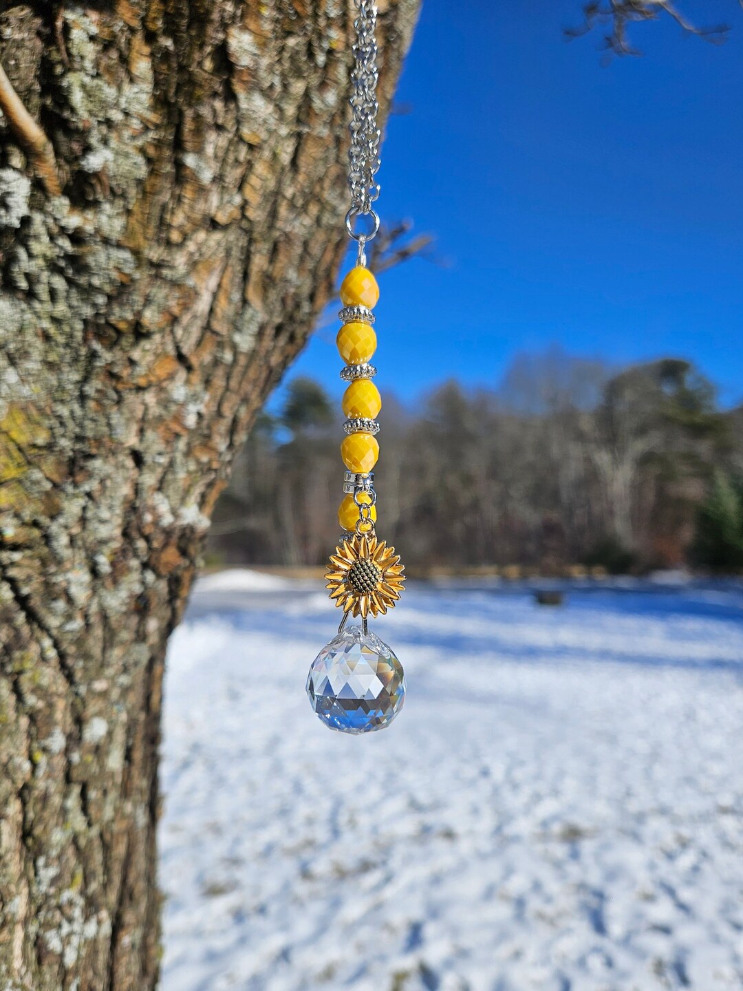 Crystal Suncatcher, Sunflower Sun Catcher, Car Suncatcher, Car Charm ...