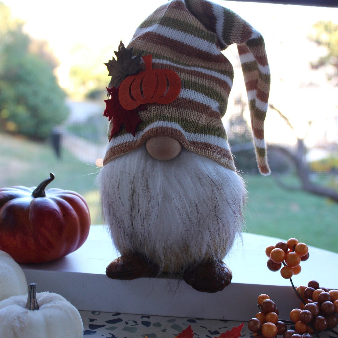 Hello Fall Gnome, Handmade Gnome Autumn Gnome Tiered Tray Home Office ...